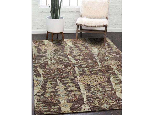 Click here for Brown Contemporary Floral Modern Knot Area Rug  Ma... prices