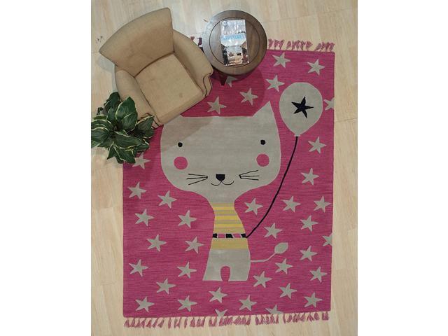 Click here for Hand-Tufted Wool Pink Transitional Animal Children... prices