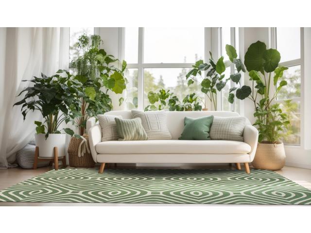 Click here for Hand-Tufted Wool Light Green Transitional Modern M... prices