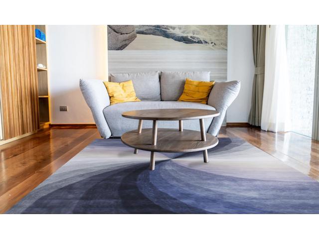 Click here for Stylish Hand-Tufted Wool Blue Contemporary Abstrac... prices