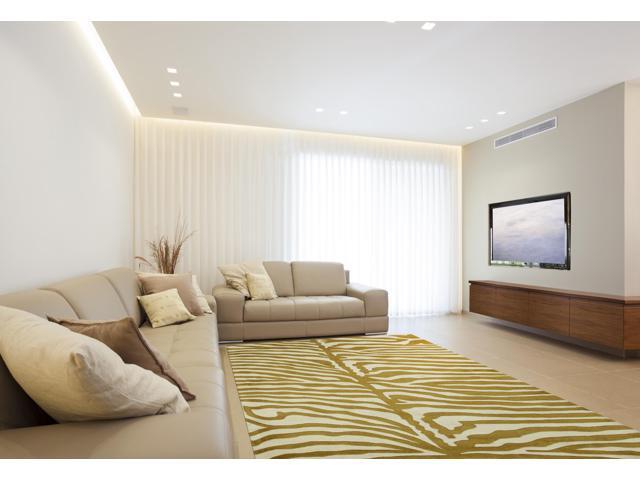 Click here for Hand-Tufted Wool GOLD Transitional Stripe Modern T... prices