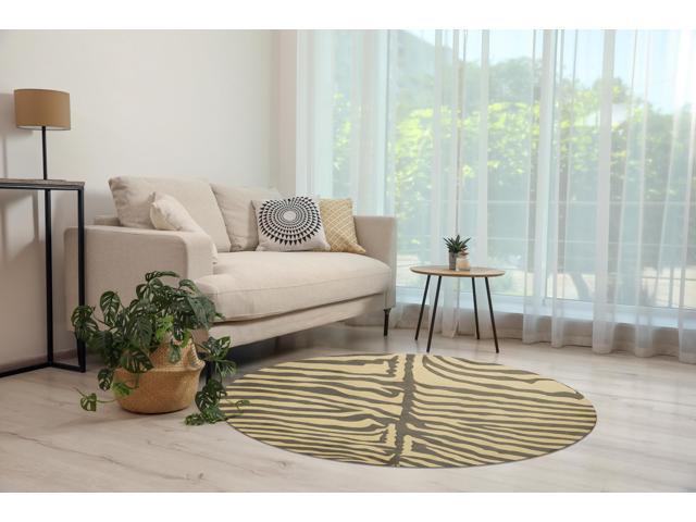 Click here for Hand-Tufted Wool Round Gray Transitional Stripe Mo... prices