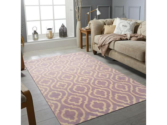 Click here for Hand Knotted Wool Purple Contemporary Trellis Moro... prices