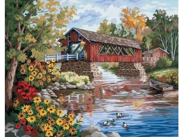 Click here for Covered Bridge Paint By Numbers (40x50cm No Frame) prices