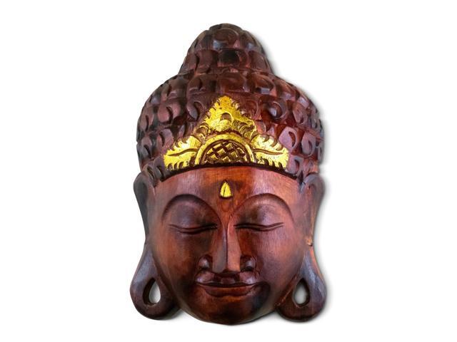 Click here for G6 COLLECTION Wooden Wall Mask Serene Brown Buddha... prices