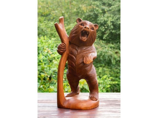 Click here for G6 COLLECTION Wooden Hand Carved Grizzly Bear in a... prices