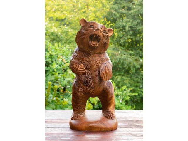 Click here for G6 COLLECTION Wooden Hand Carved Grizzly Bear Stan... prices
