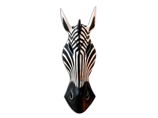 Click here for G6 COLLECTION Wooden Tribal Zebra Mask Black White... prices