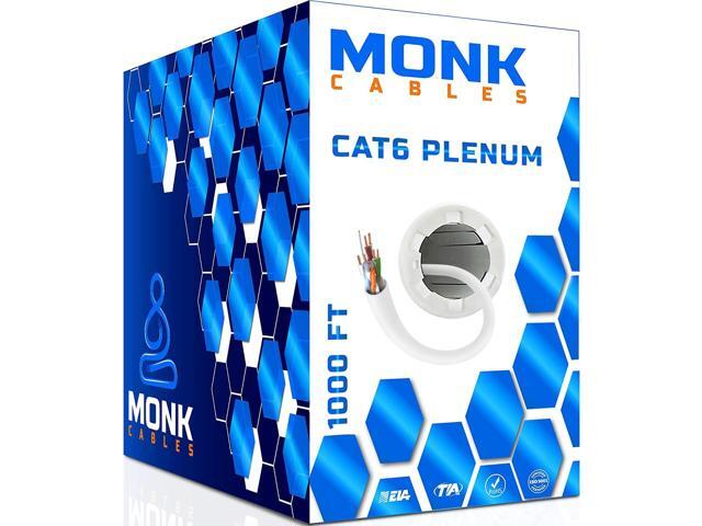 Click here for MONK CABLES CAT6 Plenum Cable 1000ft UTP  23AWG  5... prices
