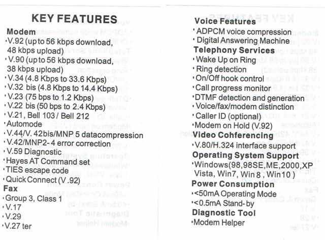 Click here for USB 56K External Dial Up Fax Data Modem Windows 10... prices