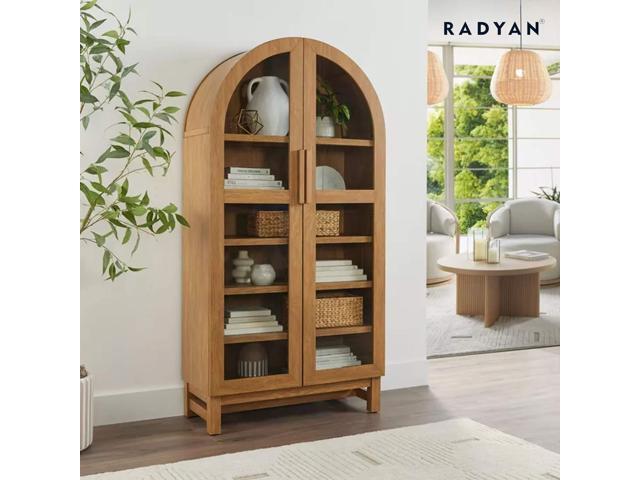 Click here for Juliet Arch Display Cabinet with Light Honey Finis... prices