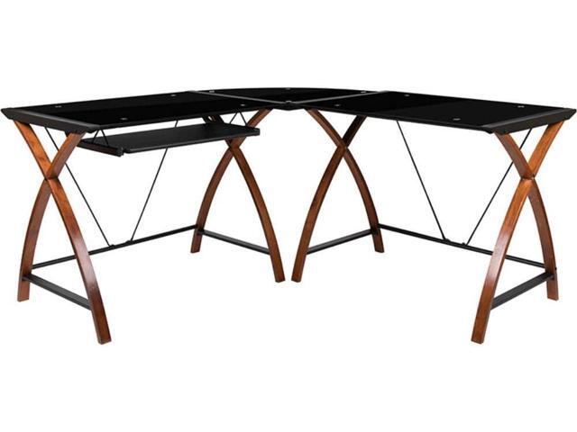 Click here for Flash Furniture Jude Black Glass L-Shape Corner Co... prices