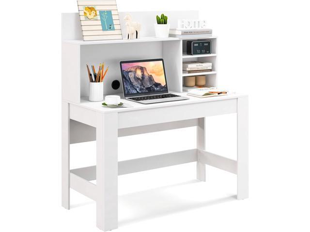 Click here for Giantex White Computer Desk with Bookshelf  48 Hom... prices