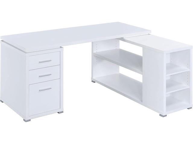 Click here for Coaster Yvette L-Shape Office Desk White prices