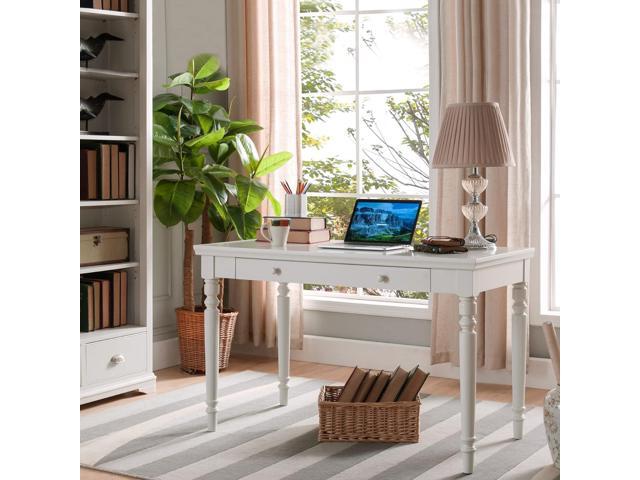 Click here for Leick Home Cottage White Turned leg Laptop Desk wi... prices
