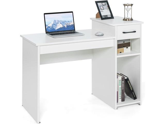 Click here for Tangkula White Desk with Storage Drawer & Shelves... prices