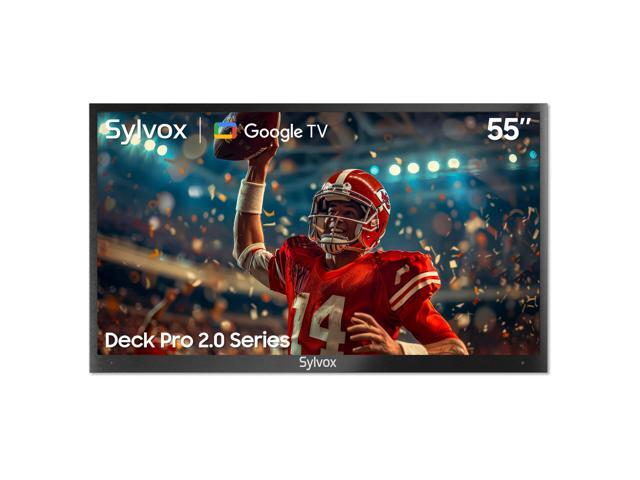 SYLVOX Outdoor Smart TV  55 Google TV with Dobly Atmos  Google Assistant  4K 1000nits Outside Television  IP55 Waterproof TV for Partial Sun (Deck...