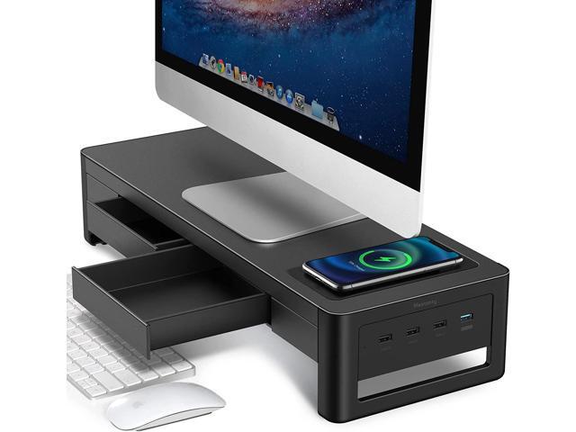 Click here for 3 In 1 Monitor Stand Riser with 2 Drawers 1 Wirele... prices