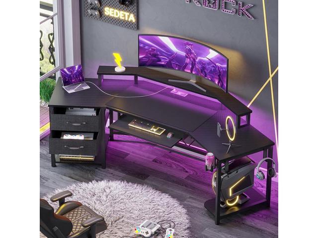 Click here for 79 Gaming Desk  Computer Desk with 2 Fabric Drawer... prices
