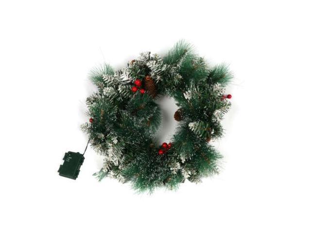Click here for 15 Wreath LED Artificial Spruce Christmas Snow Flo... prices