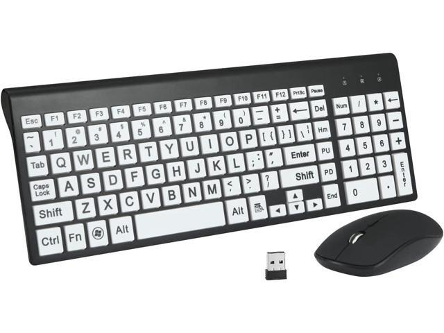 Click here for Full Size Large Print 2.4g Wireless Keyboard and M... prices