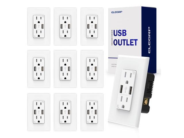 Click here for ELEGRP USB Wall Outlet with Dual 4.0 A USB Ports... prices