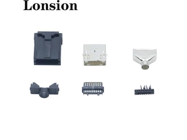 Click here for 2pcs/lot HDMI E TYPE 19Pin male soldering wire six... prices