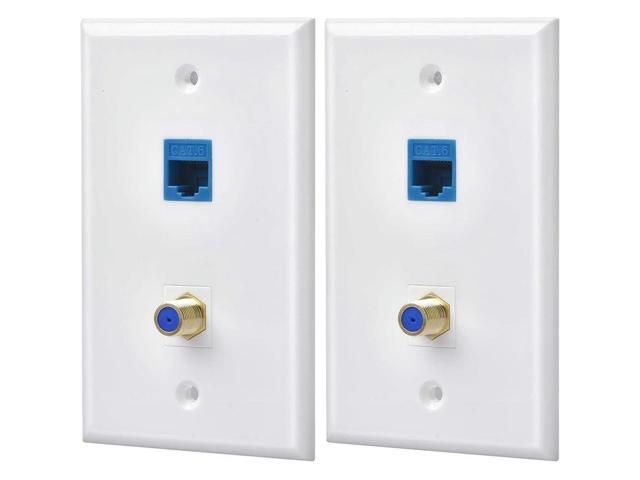 Click here for 2 Packs Ethernet Coax Wall Plate Outlet with 1 Cat... prices