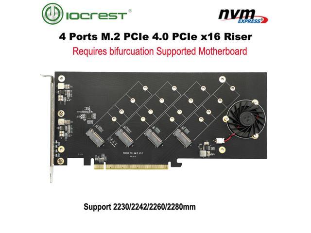 Click here for IOCREST 4 Ports M.2 NVMe to Pcie 4.0 X16 riser con... prices