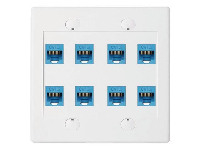 Click here for Ethernet Wall Plate 8 Port - Double Gang Cat6 RJ45... prices