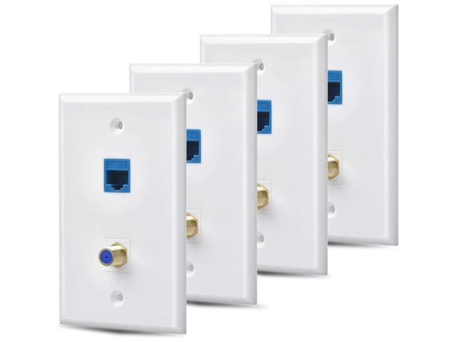 Click here for 4 Packs Ethernet Coax Wall Plate Outlet with 1 Cat... prices