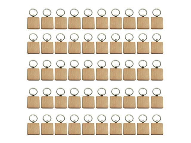 Click here for 50Pcs DIY Blank Wooden Keychain Square Carved Key... prices