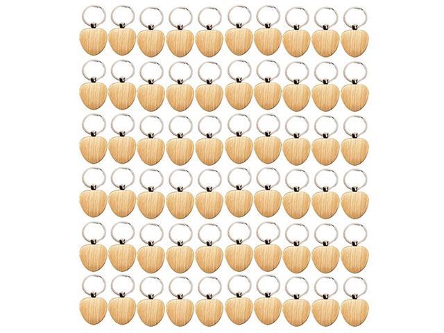 Click here for 60Pcs Blank Heart Wooden Key Chain DIY Promotion K... prices