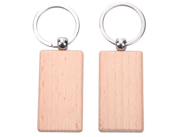Click here for 60Pcs Blank Rectangle Wooden Key Chain Diy Wood Ke... prices