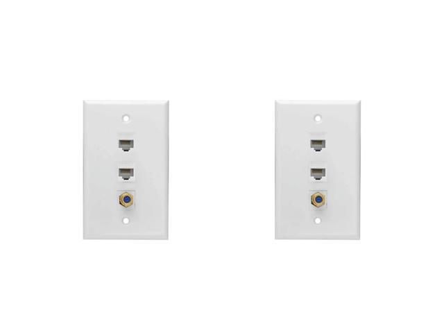 Click here for Ruths sister 2X Ethernet Coax Wall Plate 2 Port Ca... prices