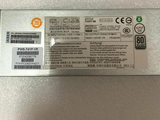 Click here for For PWS-741P-1R 740W Server Redundant Power Module prices