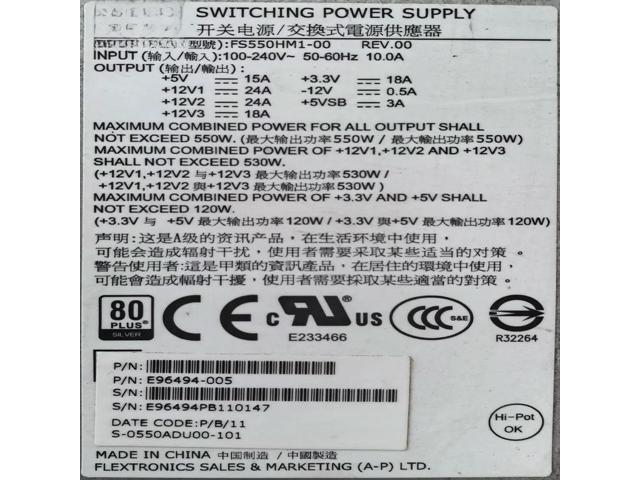 Click here for For FS550HM1-00 550W power supply prices