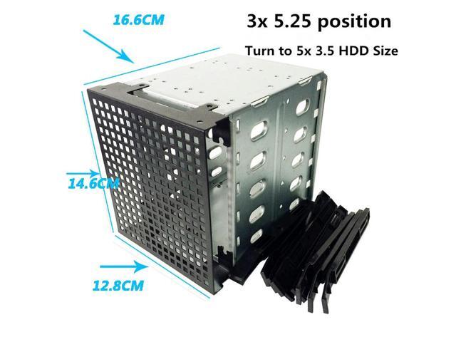 Click here for 5.25 to 5X 3.5 SATA SAS Rack Adapter HDD Cage Hard... prices