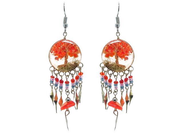 Click here for Tree of Life Crushed Stone Inlay Round Acrylic Lon... prices