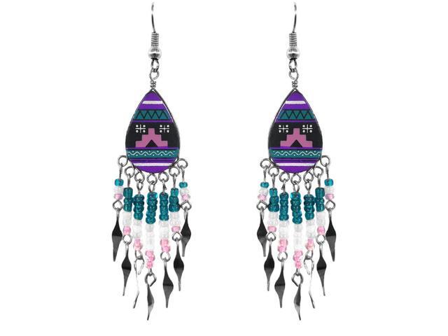 Click here for Tribal Pattern Teardrop Shaped Ceramic Long Beaded... prices