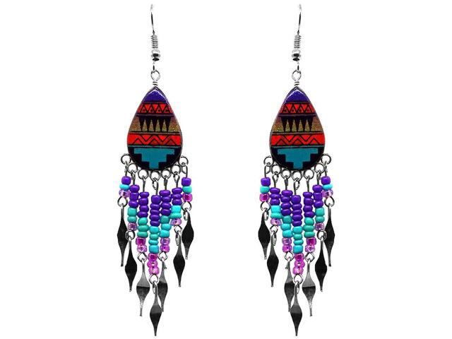 Click here for Tribal Pattern Teardrop Shaped Ceramic Long Beaded... prices