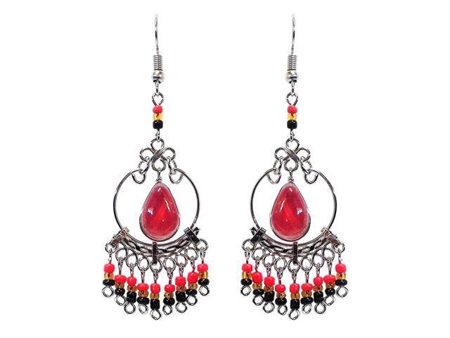 Click here for Teardrop Shaped Cats Eye Glass Bead Round Silver M... prices