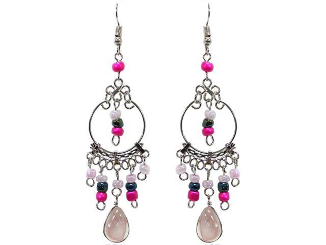 Click here for Round Silver Metal Hoop Teardrop Shaped Cats Eye G... prices