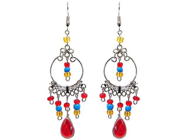 Click here for Round Silver Metal Hoop Teardrop Shaped Cats Eye G... prices