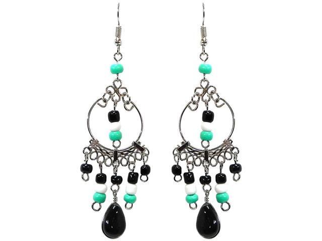 Click here for Round Silver Metal Hoop Teardrop Shaped Cats Eye G... prices