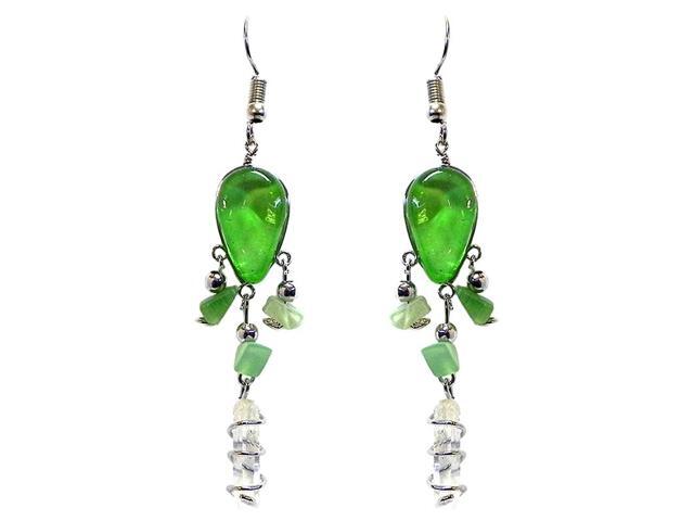 Click here for Teardrop Shaped Cats Eye Glass Bead Chip Stone Wir... prices