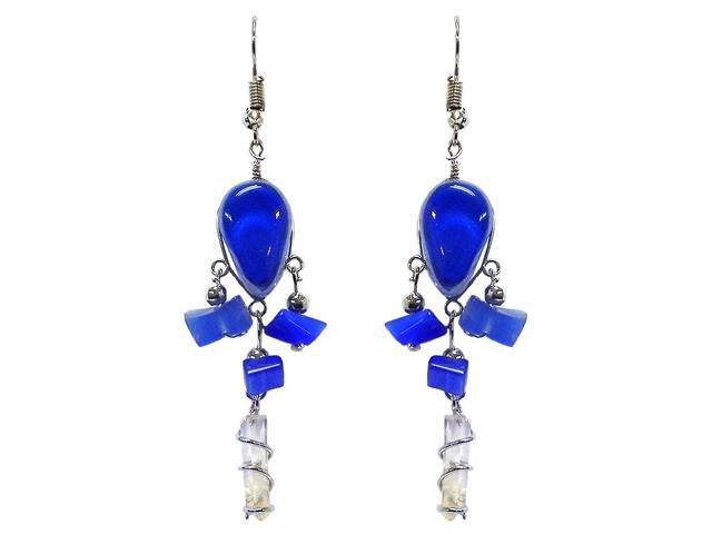 Click here for Teardrop Shaped Cats Eye Glass Bead Chip Stone Wir... prices