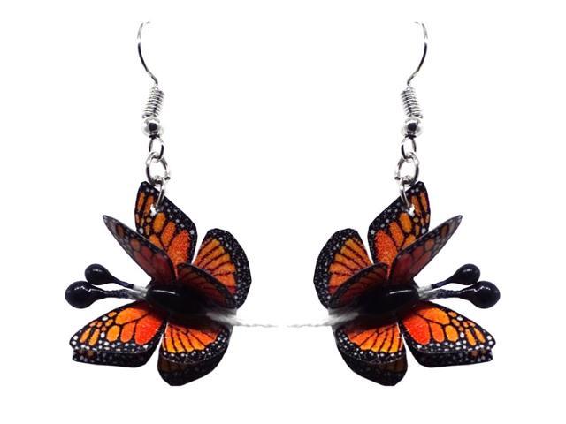 Click here for 3D Butterfly Fluttering Animal Dangle Earrings - W... prices