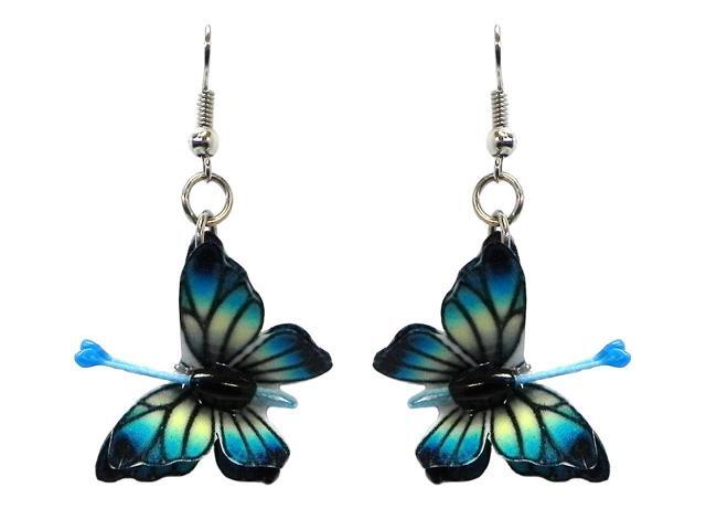 Click here for 3D Butterfly Fluttering Animal Dangle Earrings - W... prices