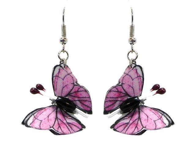 Click here for 3D Butterfly Fluttering Animal Dangle Earrings - W... prices